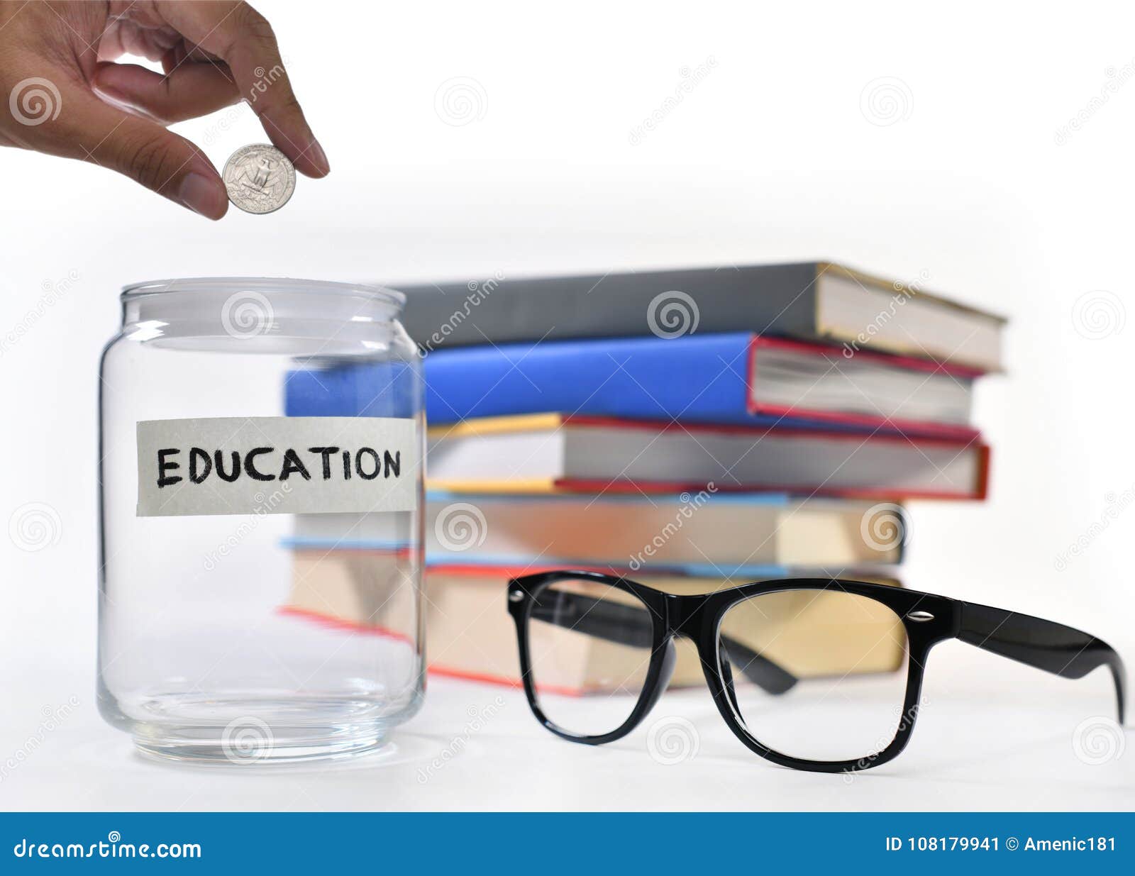 Saving money for education stock image. Image of cash - 108179941