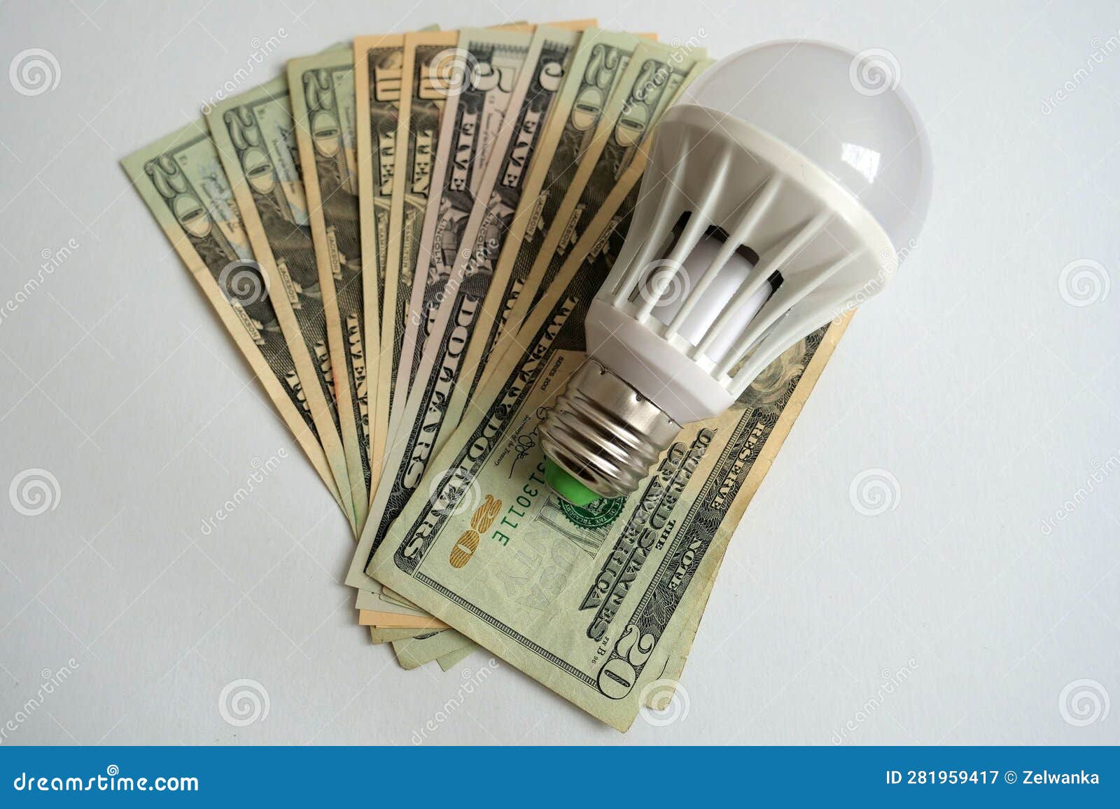 Saving Money on Electricity. Energy Saving LED Bulb Stock Image - Image ...