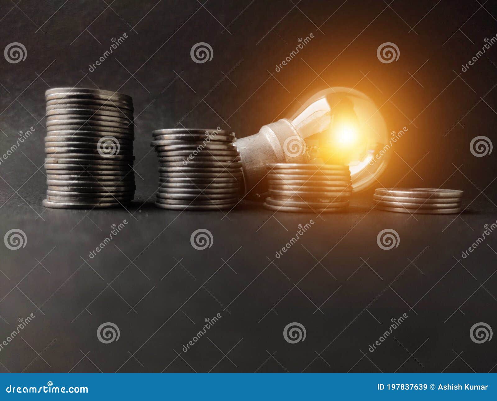 Saving Money and Finance Management for Future by Light Bulb Glowing ...