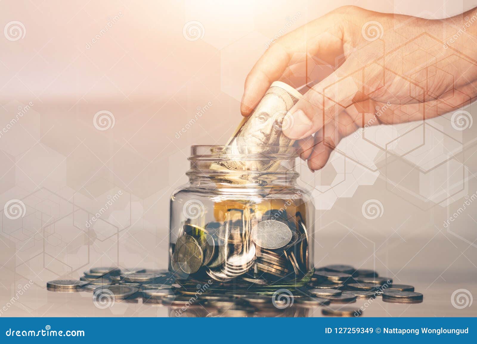 Saving Money for Future Use. Stock Image - Image of close, pile: 127259349