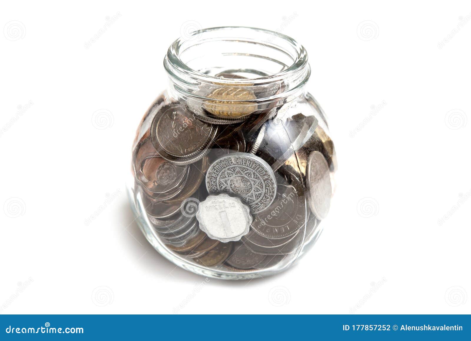 Saving money in a glass stock photo. Image of finance - 177857252