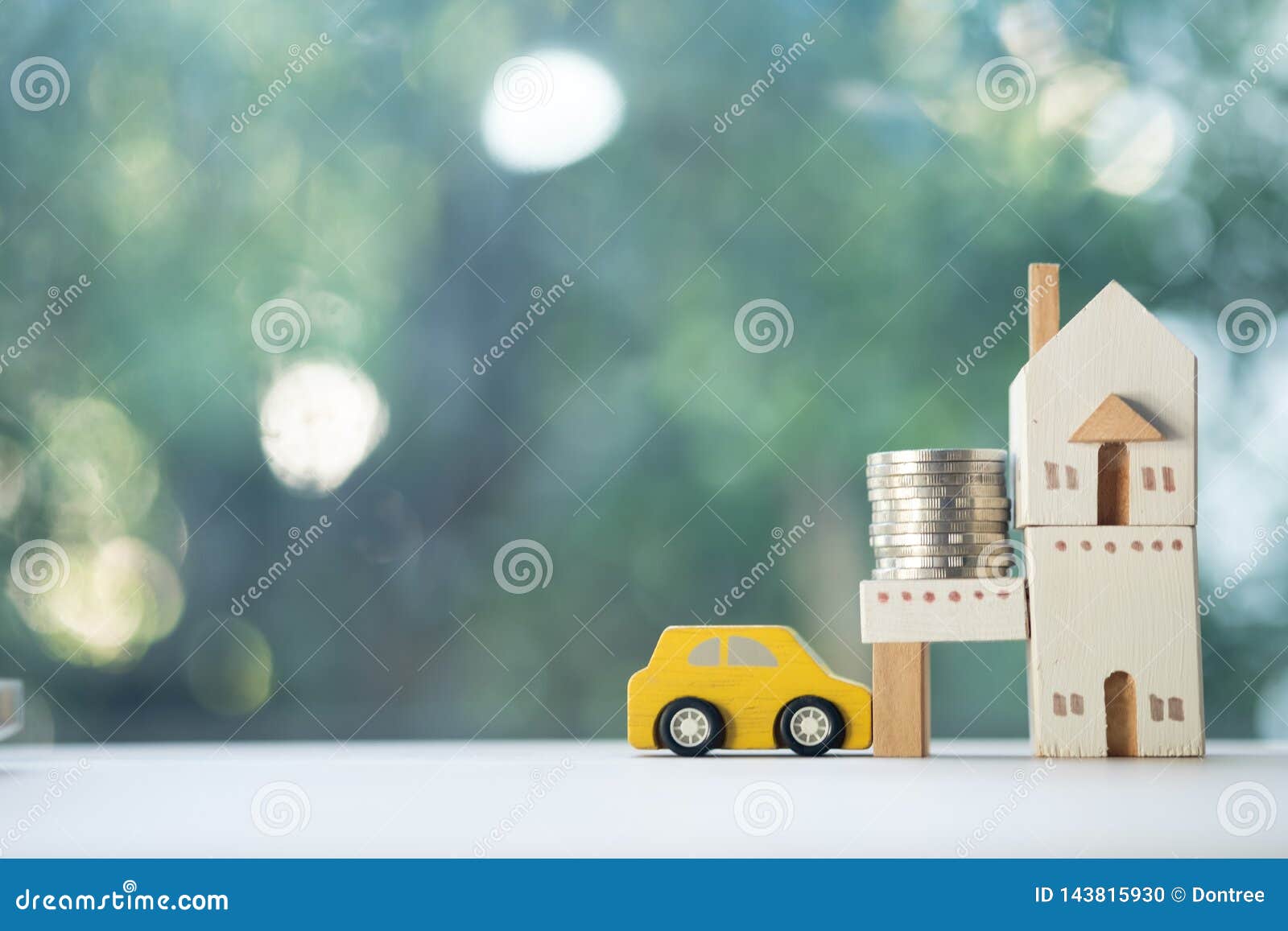 Saving Money for Having a Car with a Home in the Future Stock Photo ...