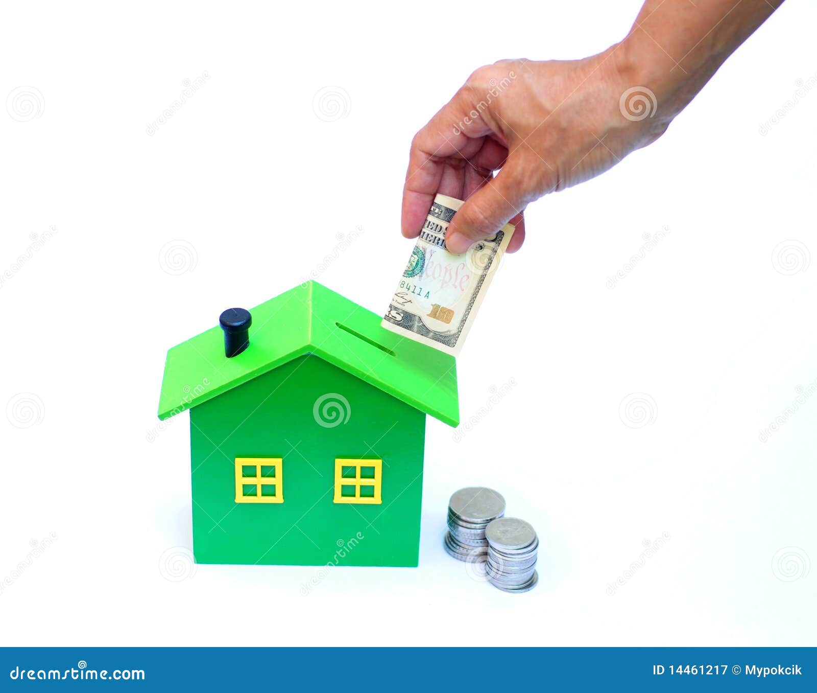 Saving money for house stock image. Image of estate, coin - 14461217