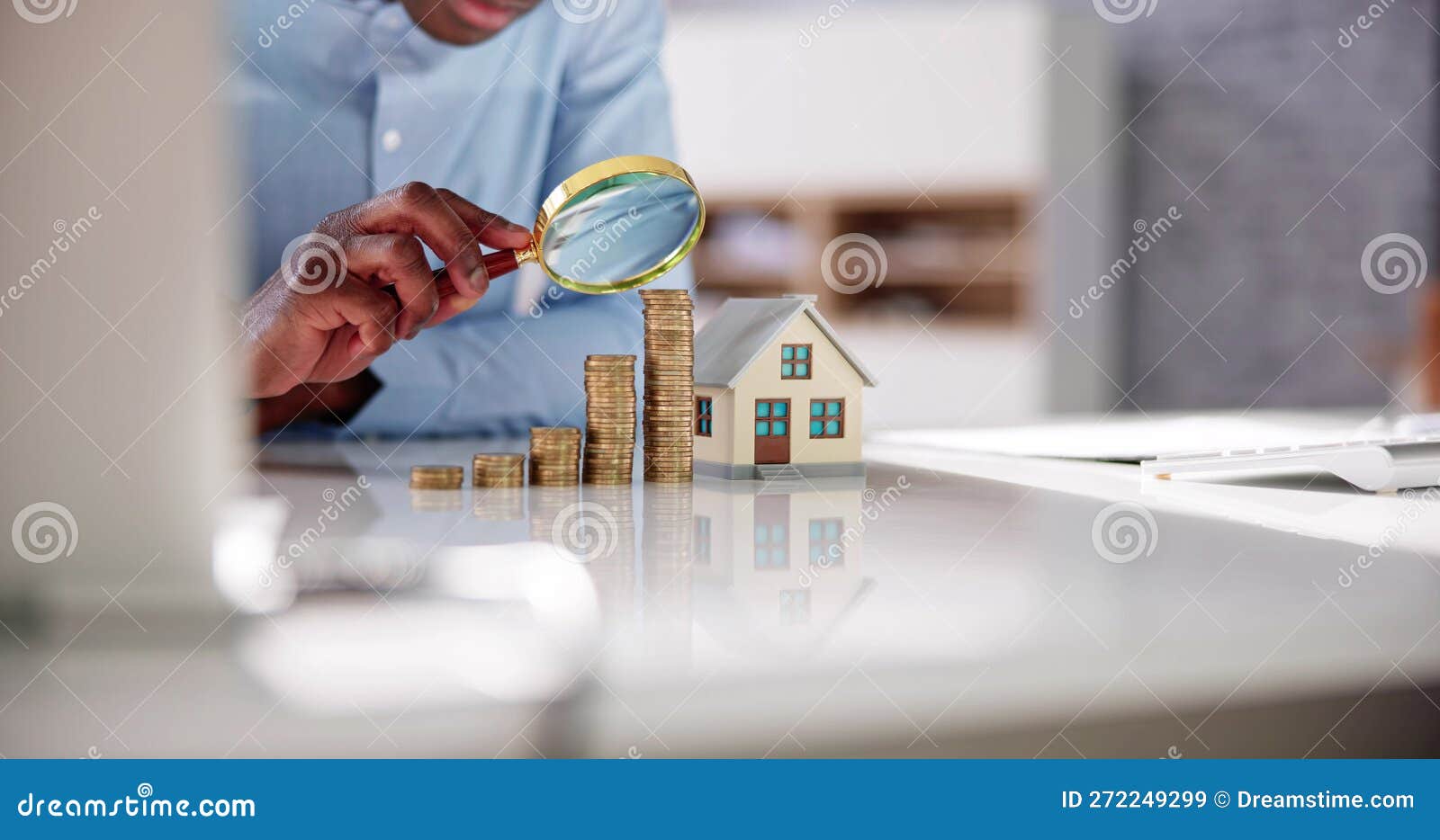 Saving Money for House stock image. Image of magnifying - 272249299