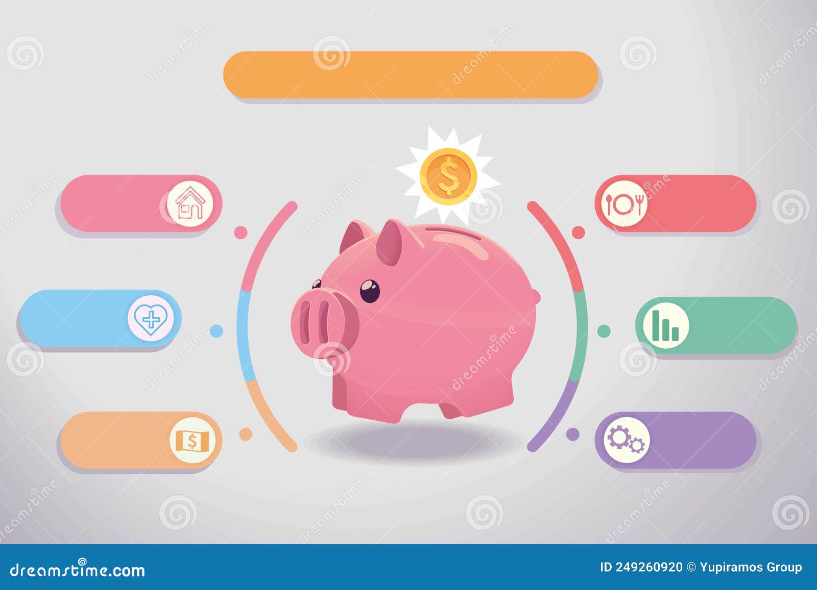 Saving money infographic stock vector. Illustration of vector - 249260920