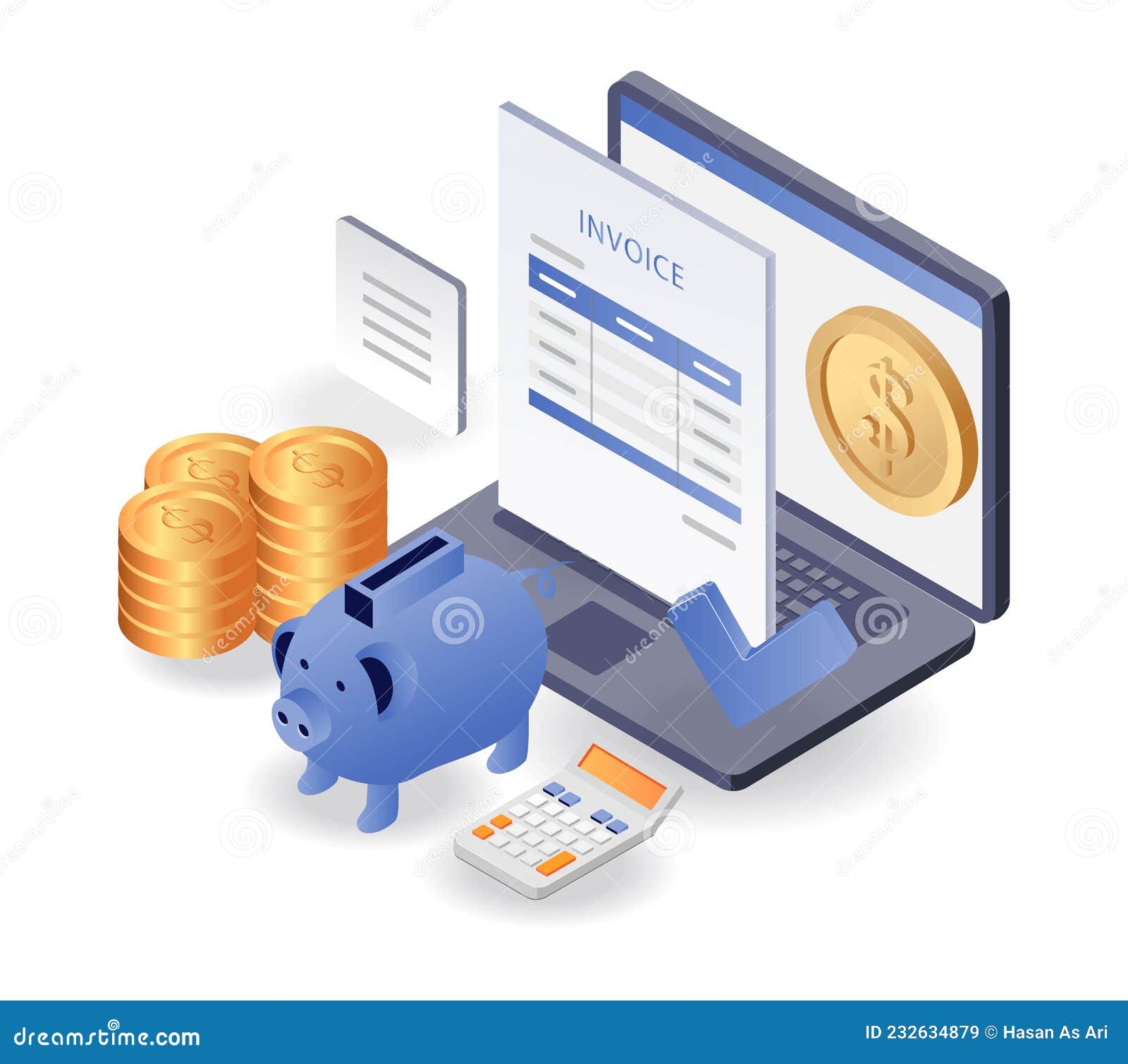 Saving Money for Invoice Reports Stock Vector - Illustration of income ...