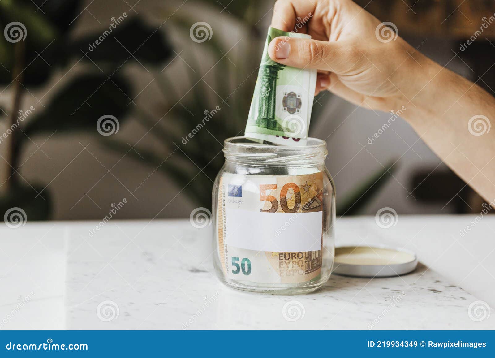 Saving Money in a Jar during the COVID-19 Pandemic Stock Image - Image ...