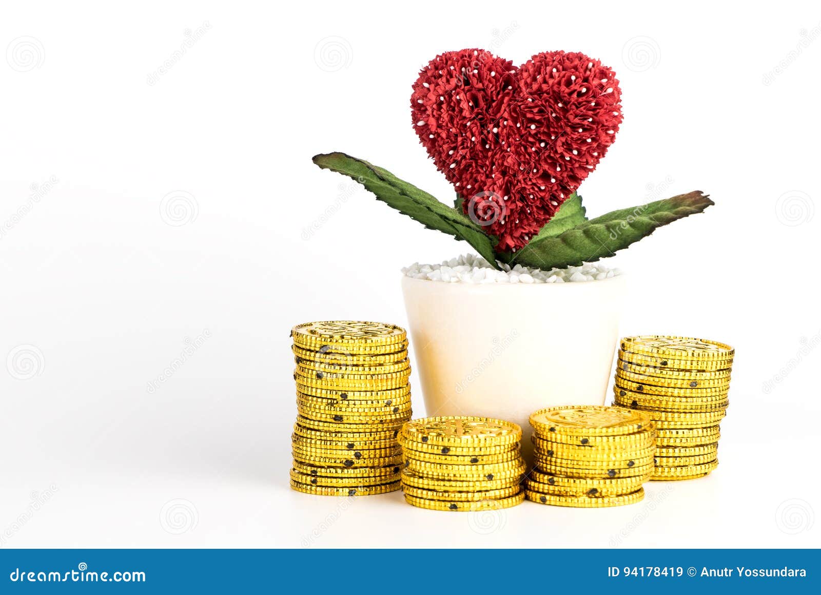 Saving Money for Love and Marriage Concept Stock Image - Image of coin ...