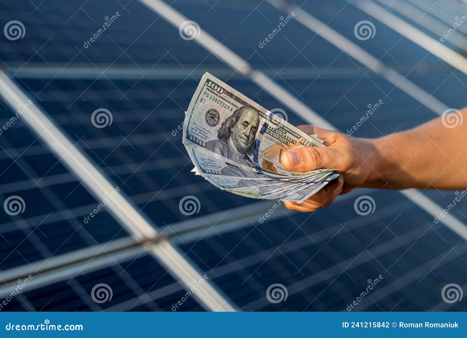 Saving Money with Sun Energy and Solar Panels. Stock Photo - Image of ...