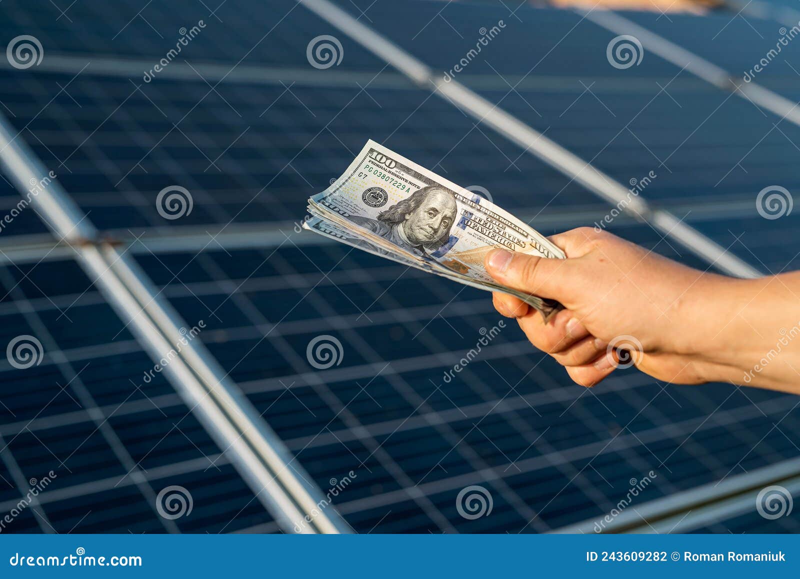 Saving Money with Sun Energy and Solar Panels Stock Photo - Image of ...