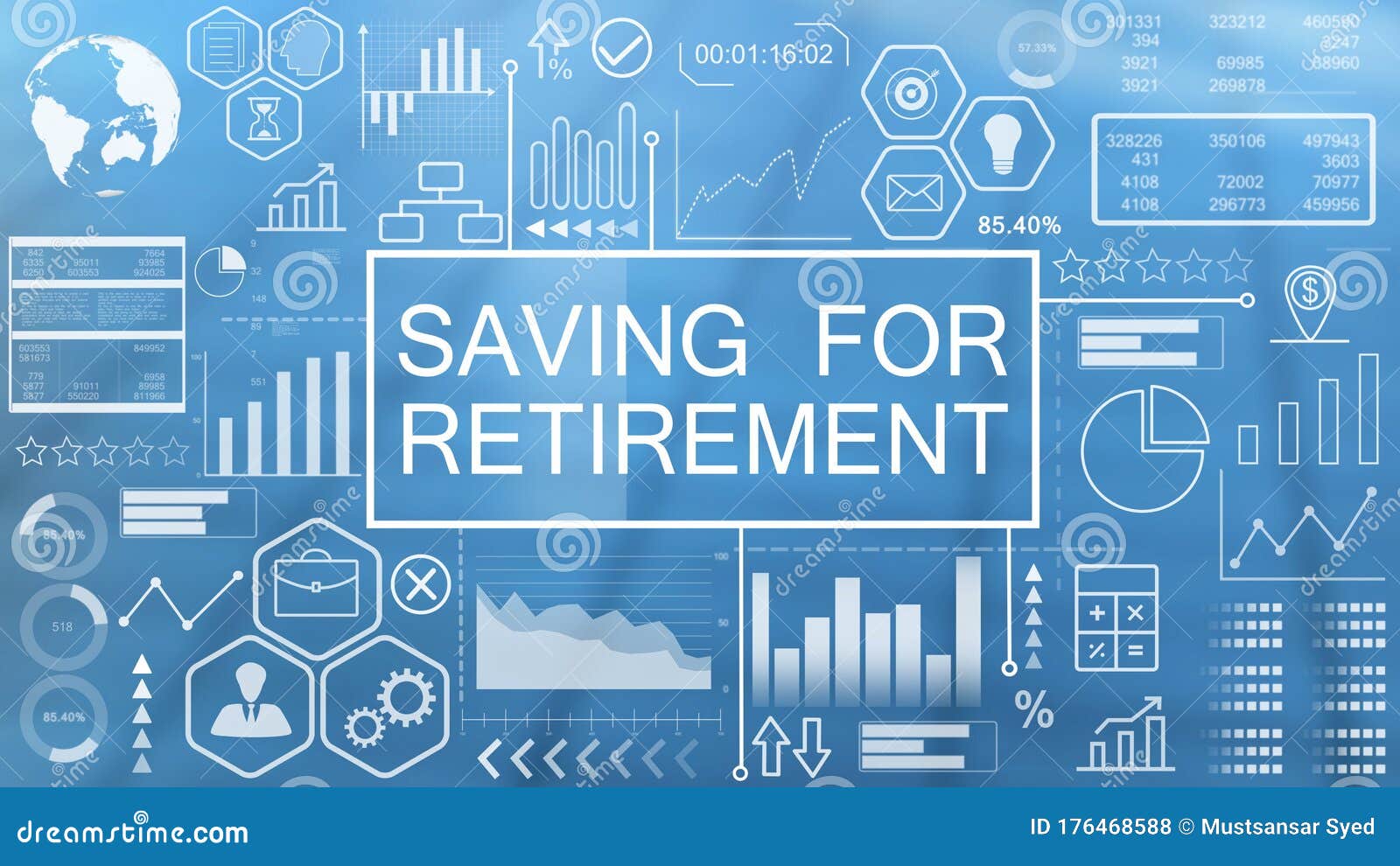 Saving for Retirement, Animated Typography Stock Illustration ...