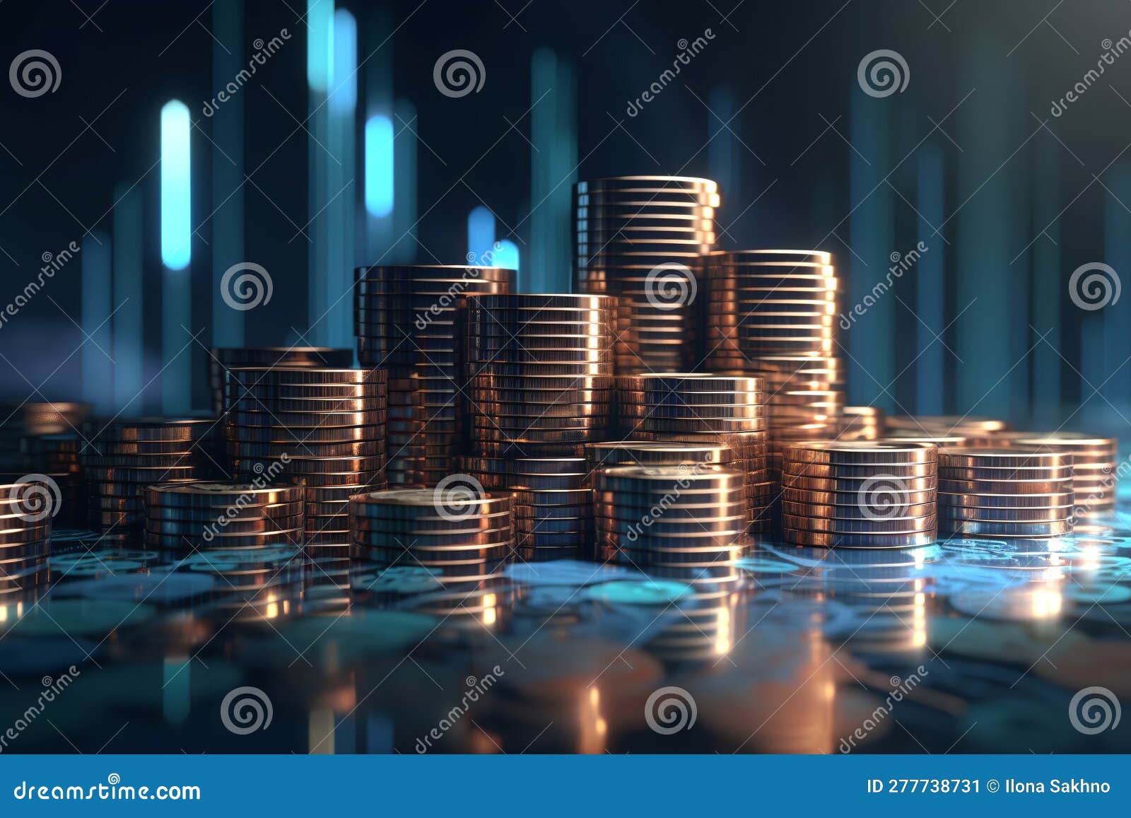 Saving Stack Coins Money Concept Stock Illustration - Illustration of ...