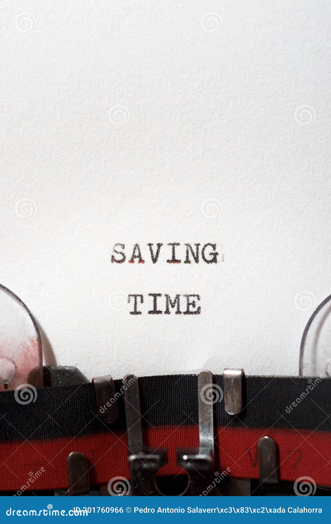 Saving time phrase stock photo. Image of retro, text - 201760966