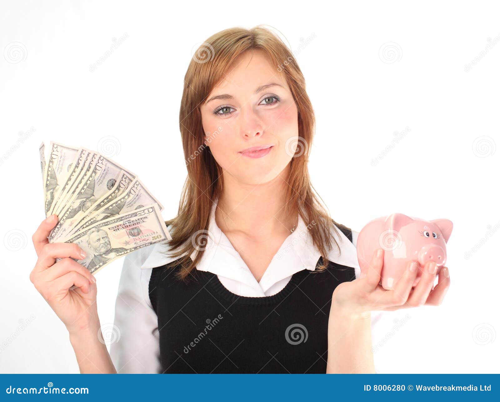 Saving in a Time of Recession Stock Photo - Image of girl, money: 8006280