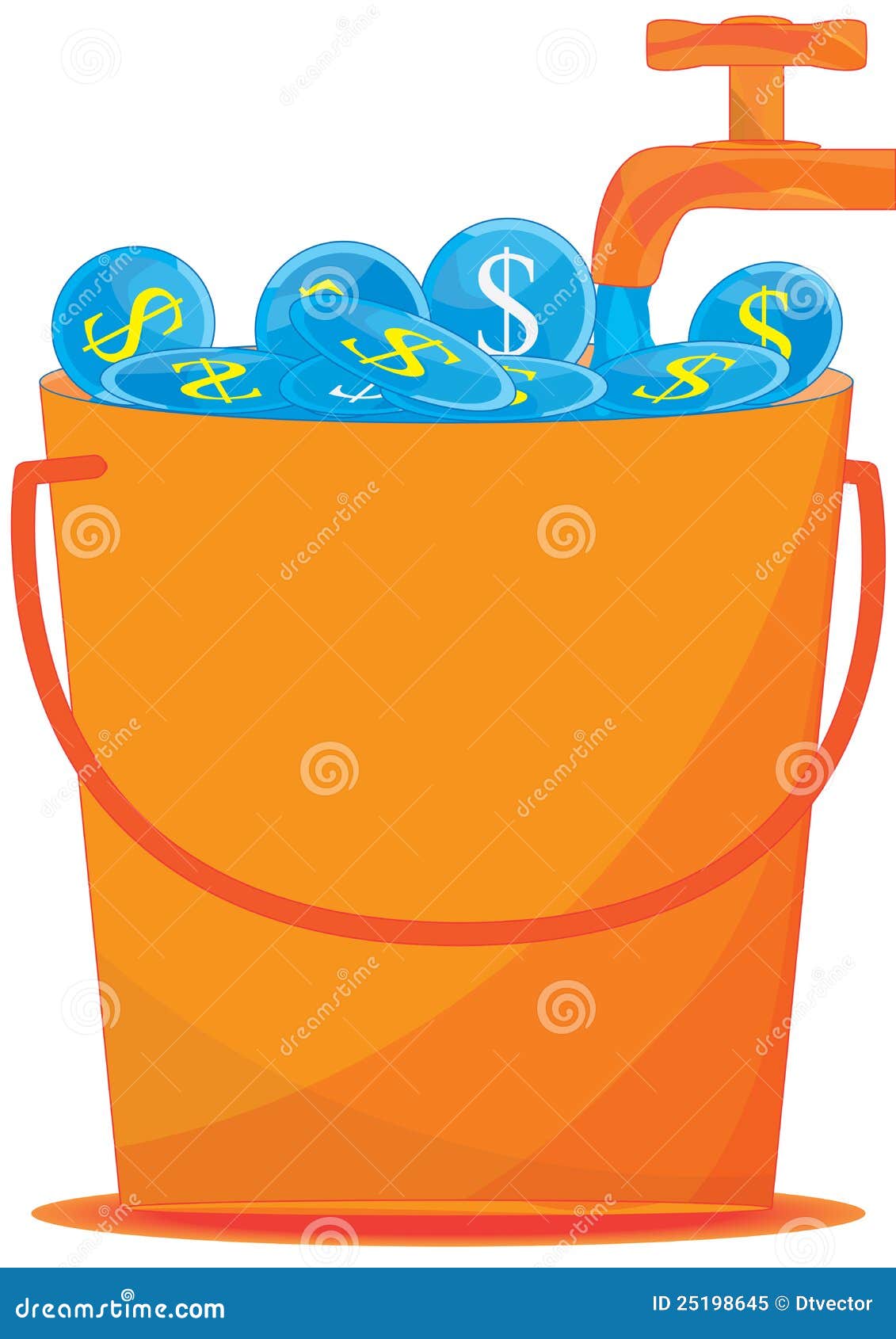 Saving Water. Resource Control, Gold Coins Dripping From Faucet ...