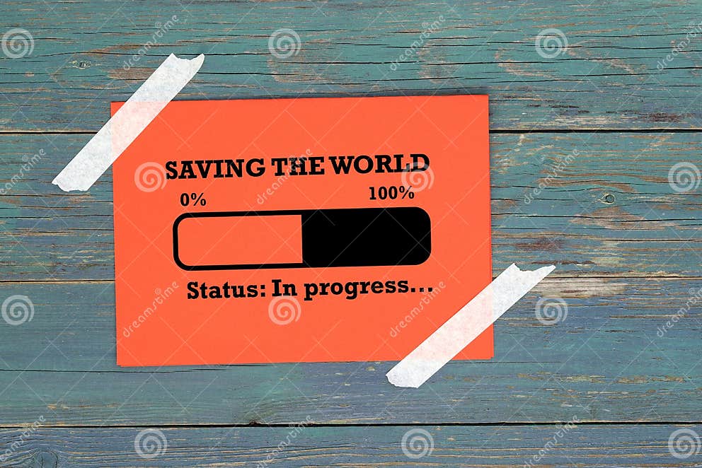 Saving the World in Progress Stock Illustration - Illustration of ...