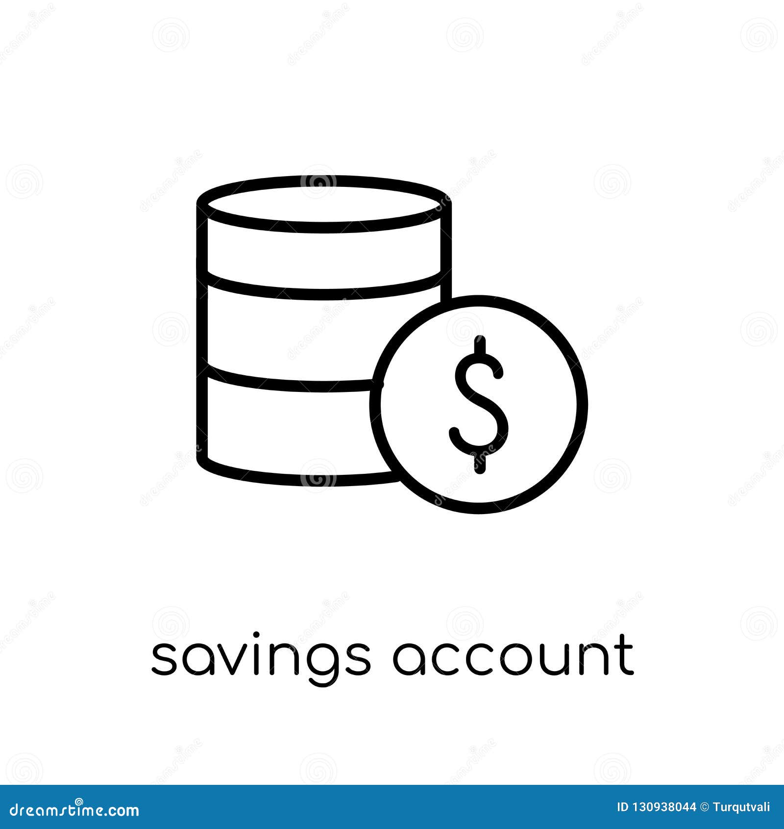Savings Account Icon Trendy Modern Flat Linear Vector Savings A Stock Vector Illustration Of