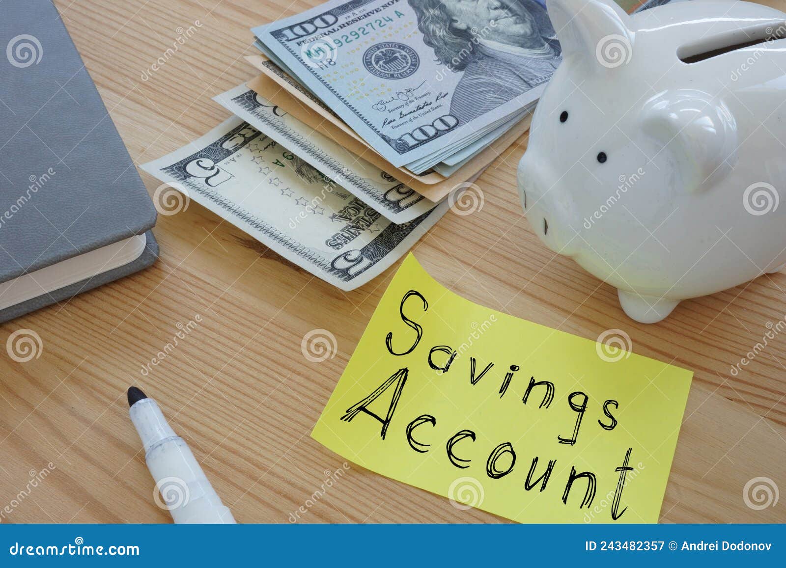 Savings Account is Shown on the Business Photo Using the Text Stock ...