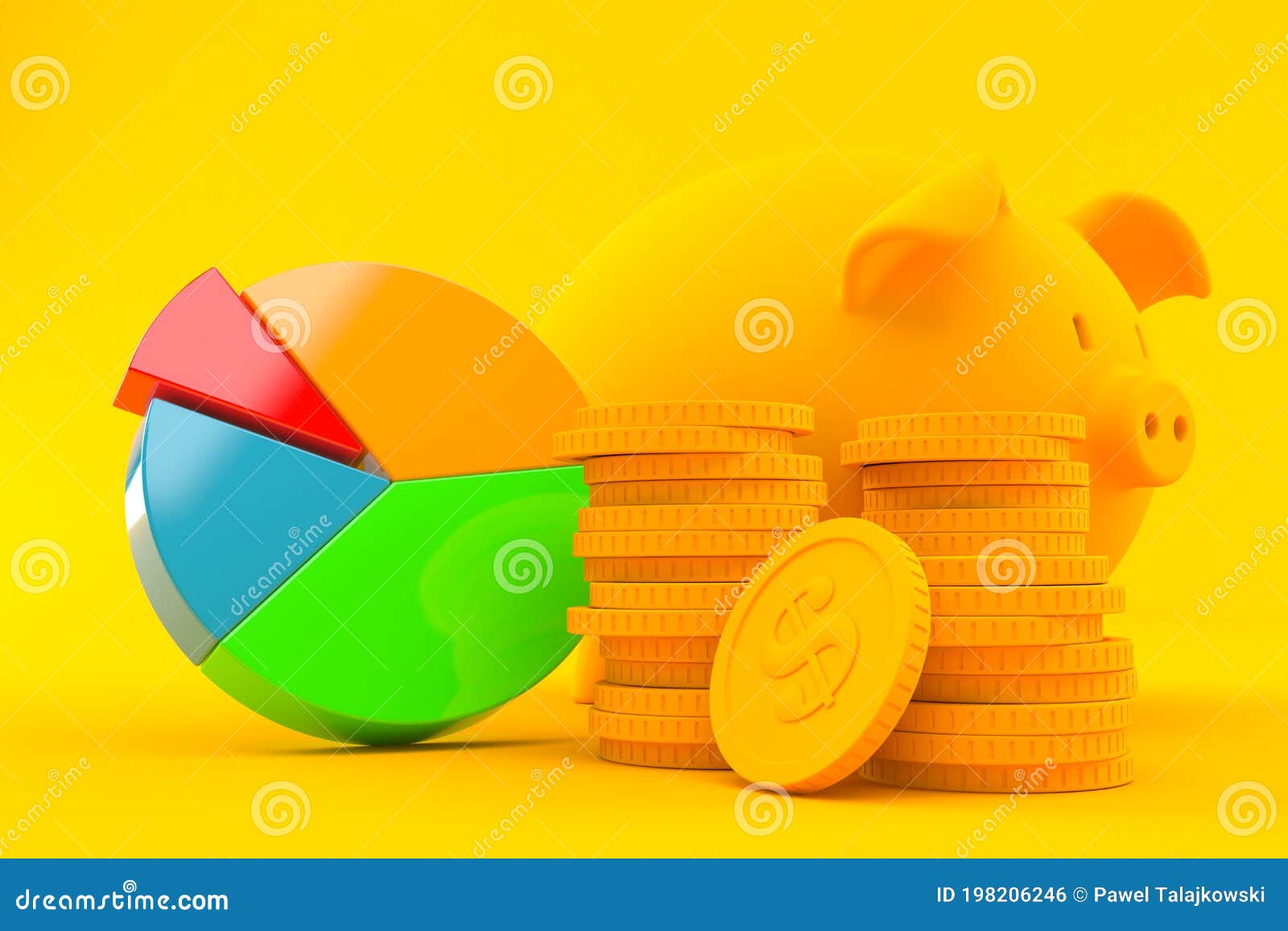 Savings Background With Pie Chart Royalty-Free Illustration ...