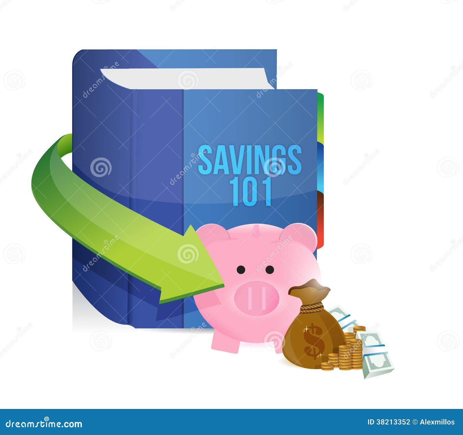 Savings 101 Book Illustration Design Stock Illustration - Illustration ...