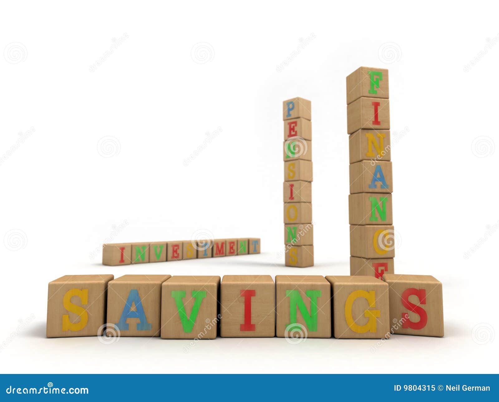 Savings Concept - Child S Play Building Blocks Stock Illustration ...