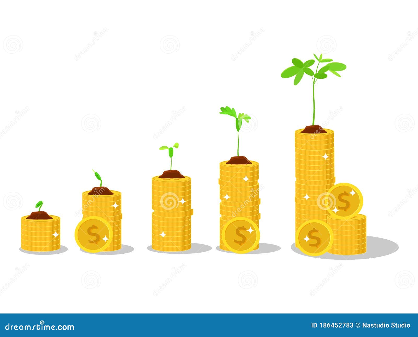 Savings Concept that is Growing Growth Process Growth Save Money Vector ...