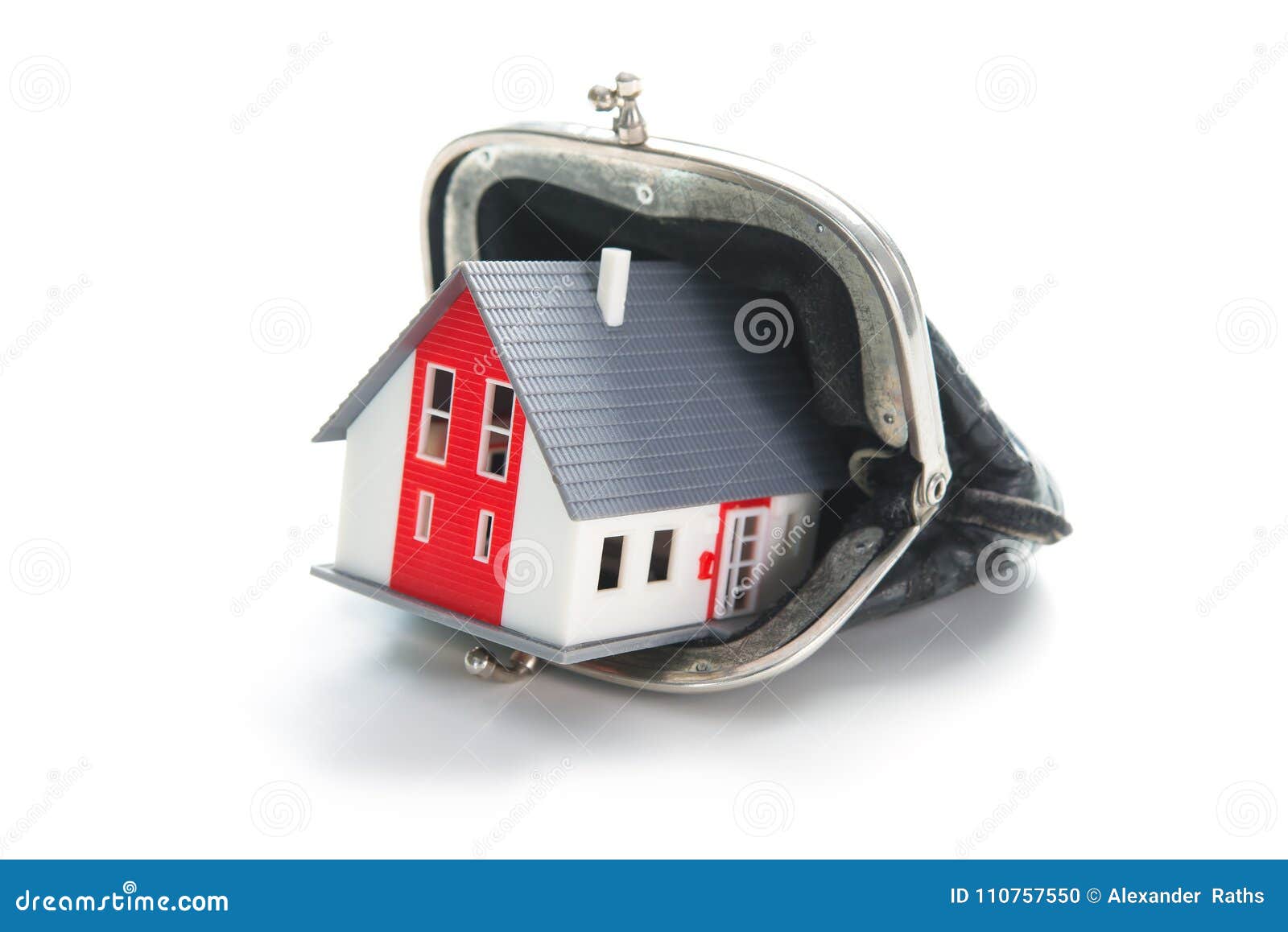 Savings Concept. House in Leather Wallet Stock Photo - Image of ...