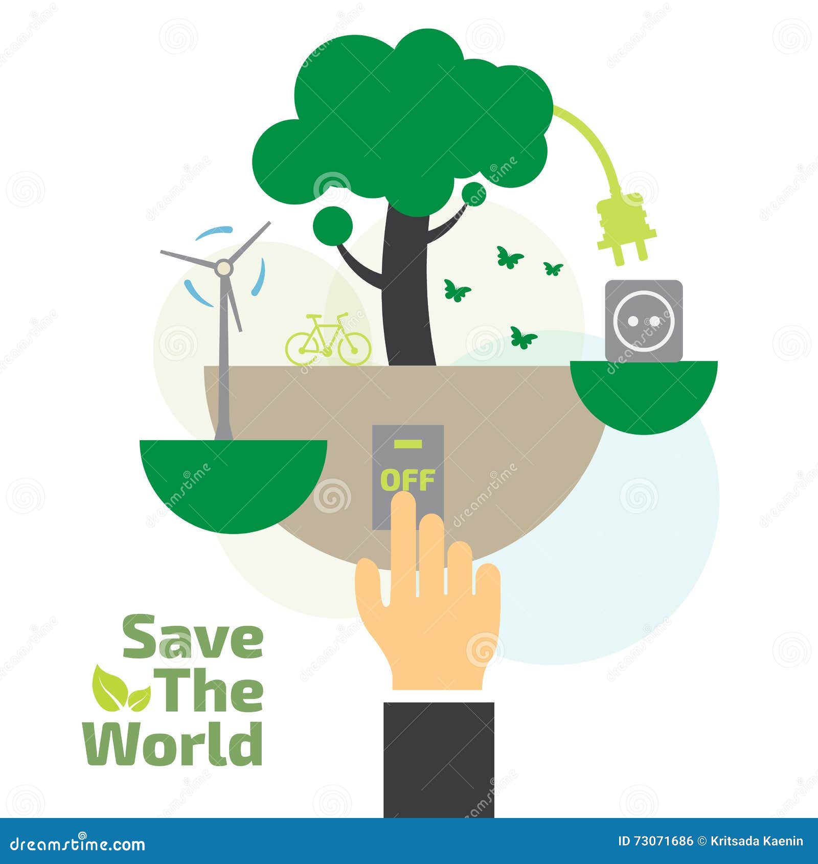Savings Concept, Switch Off, Energy Concept Stock Vector - Illustration ...