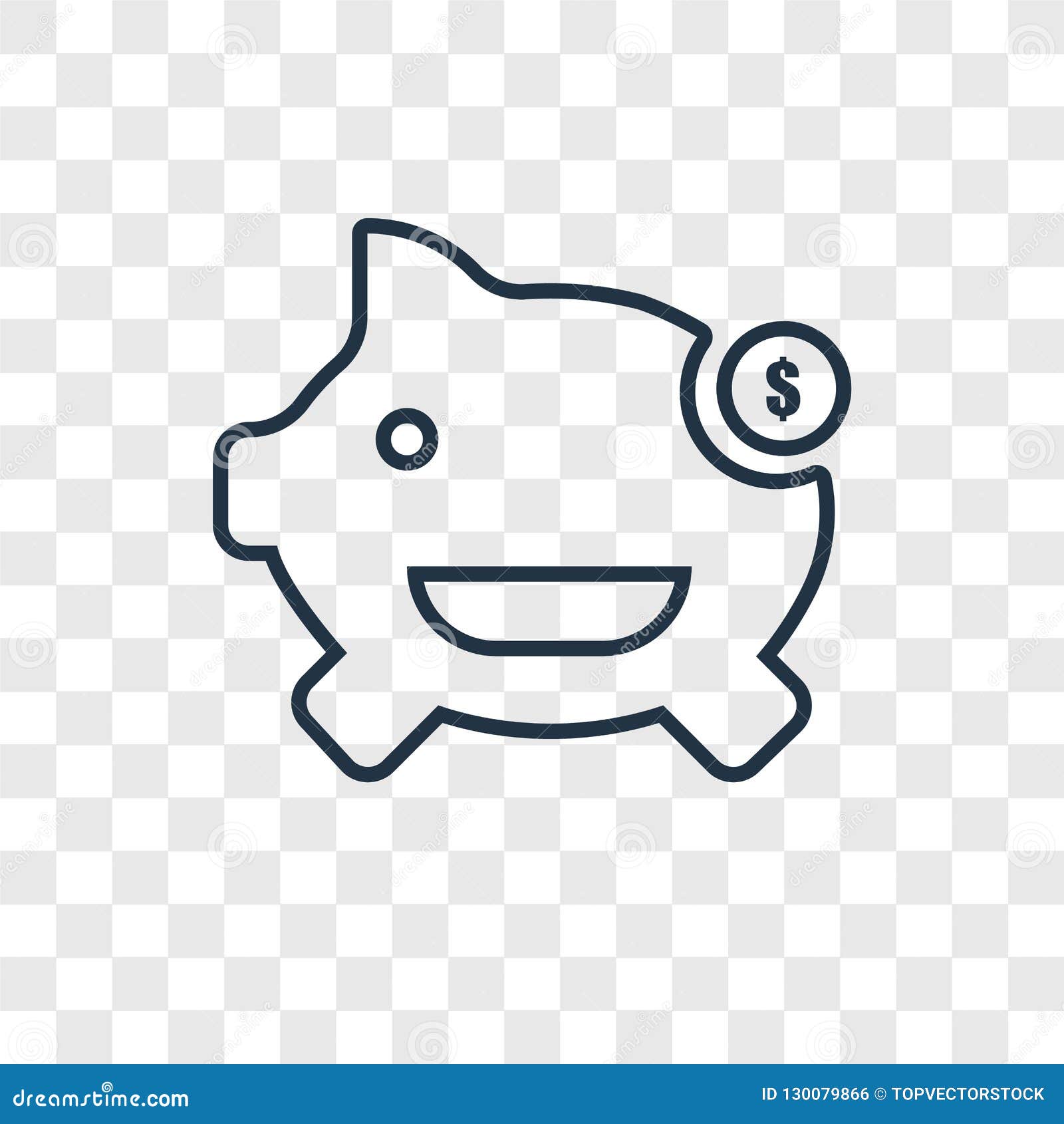 Savings Concept Vector Linear Icon Isolated on Transparent Background ...