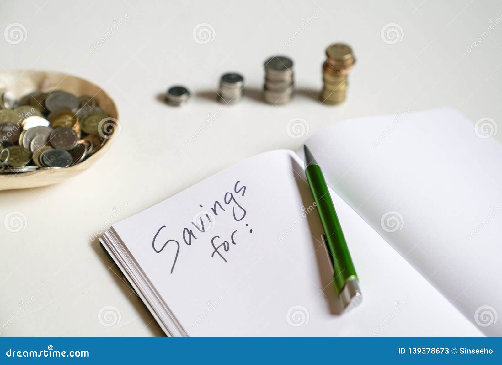 Savings Concept: Words Savings for Writen on a Note Pad Stock Image ...
