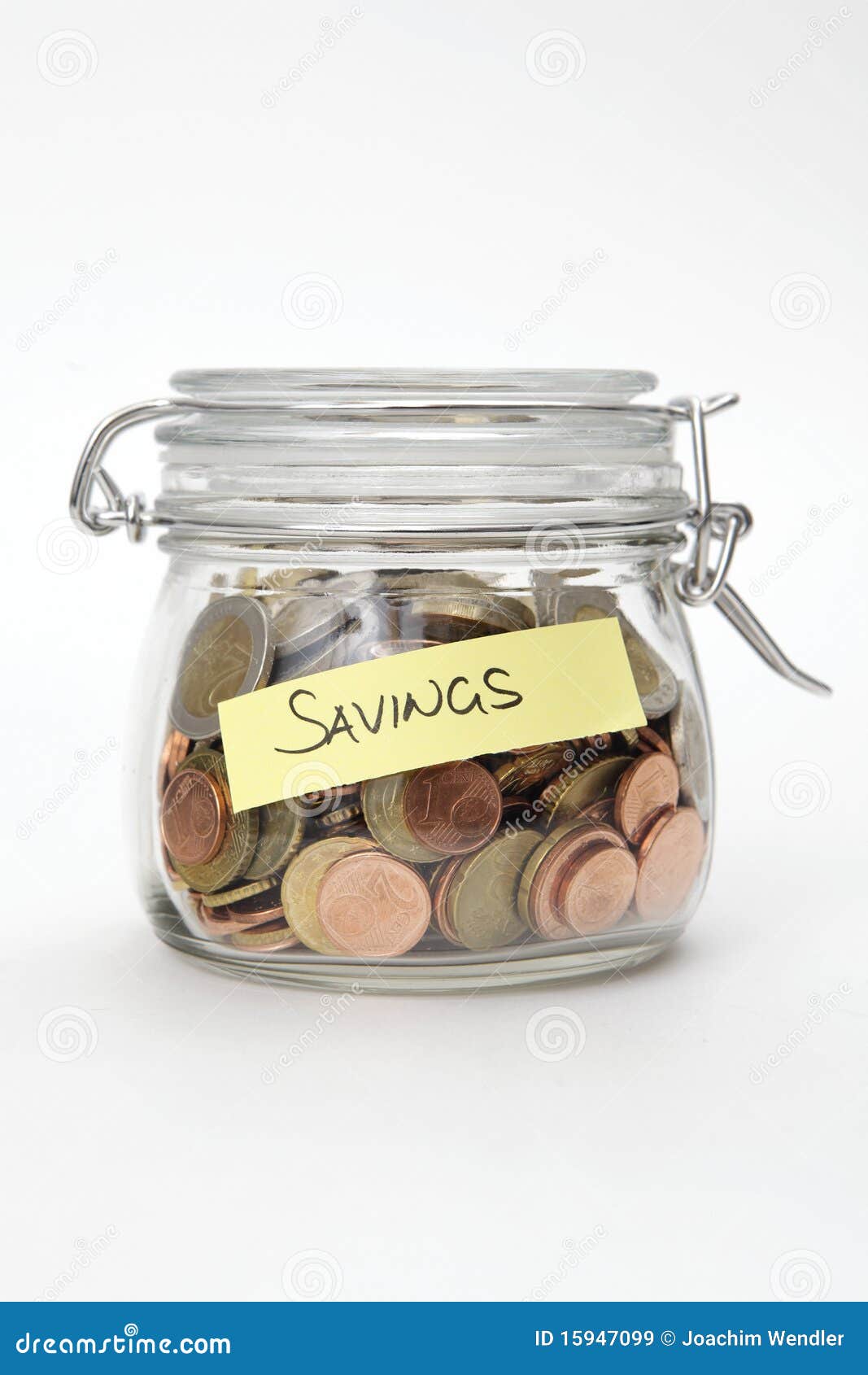 Savings - Euro Coins in a Glass Jar Stock Image - Image of market ...