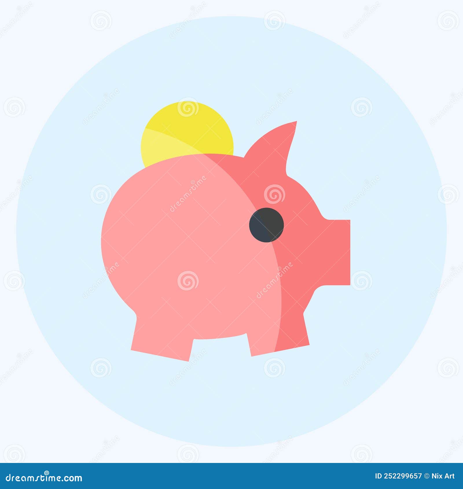 Savings Icon in Trendy Flat Style Isolated on Soft Blue Background ...