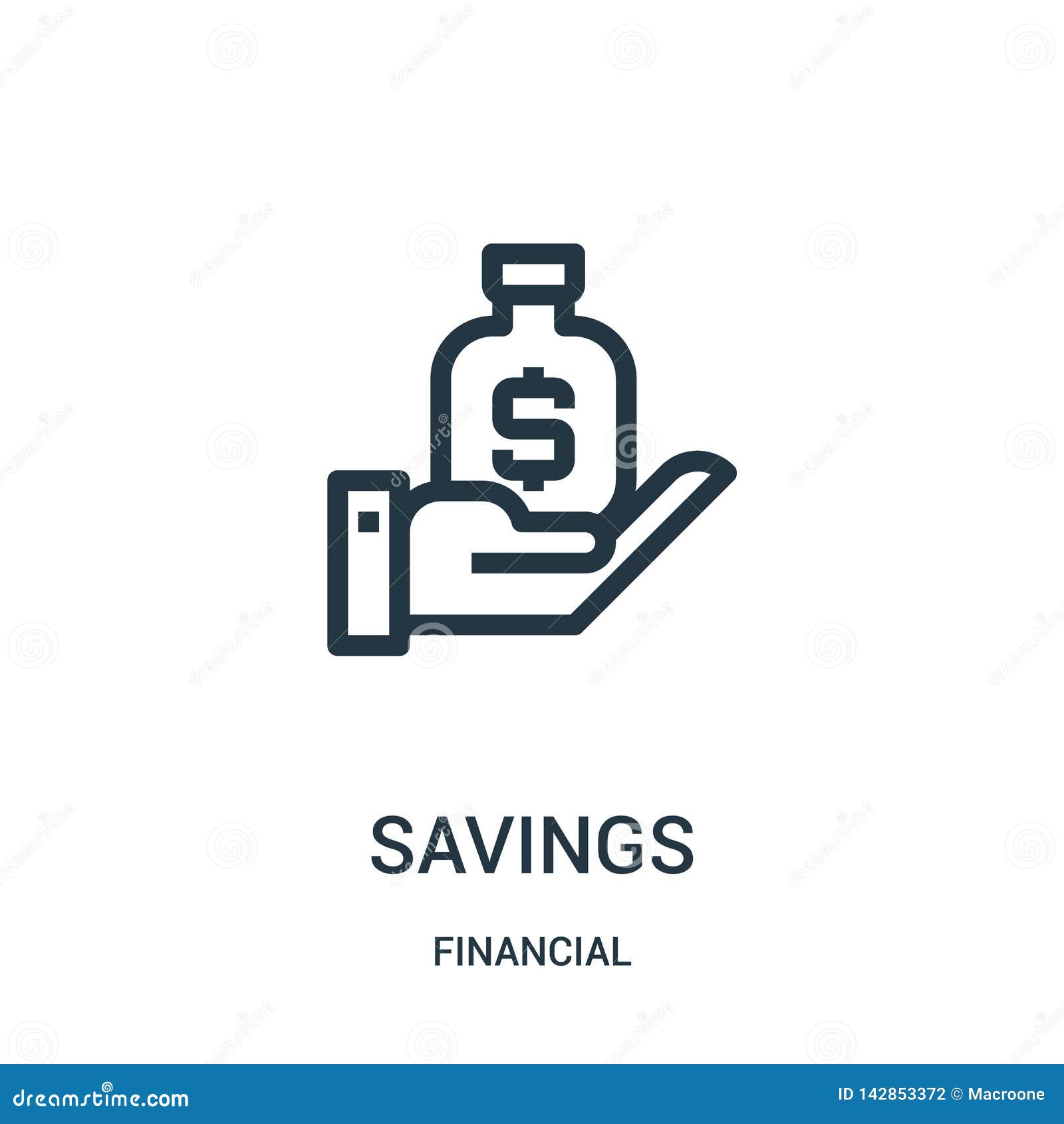 Savings Icon Vector from Financial Collection. Thin Line Savings ...