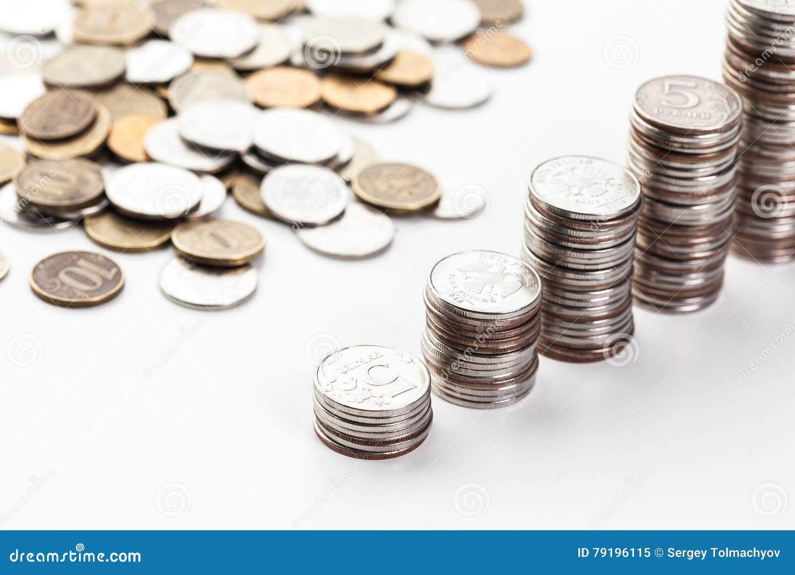 Savings, Increasing Columns of Coins Stock Image - Image of savings ...