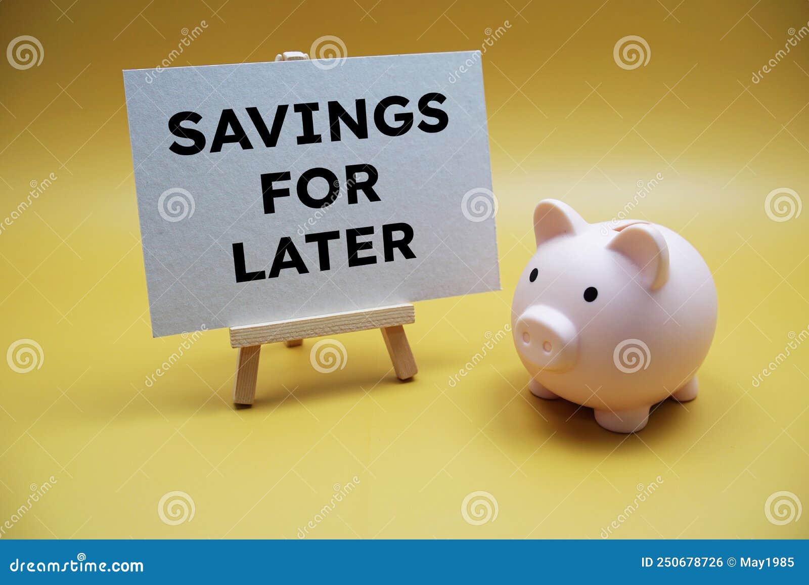 Savings for Later Text Message on Yellow Background Stock Photo - Image ...