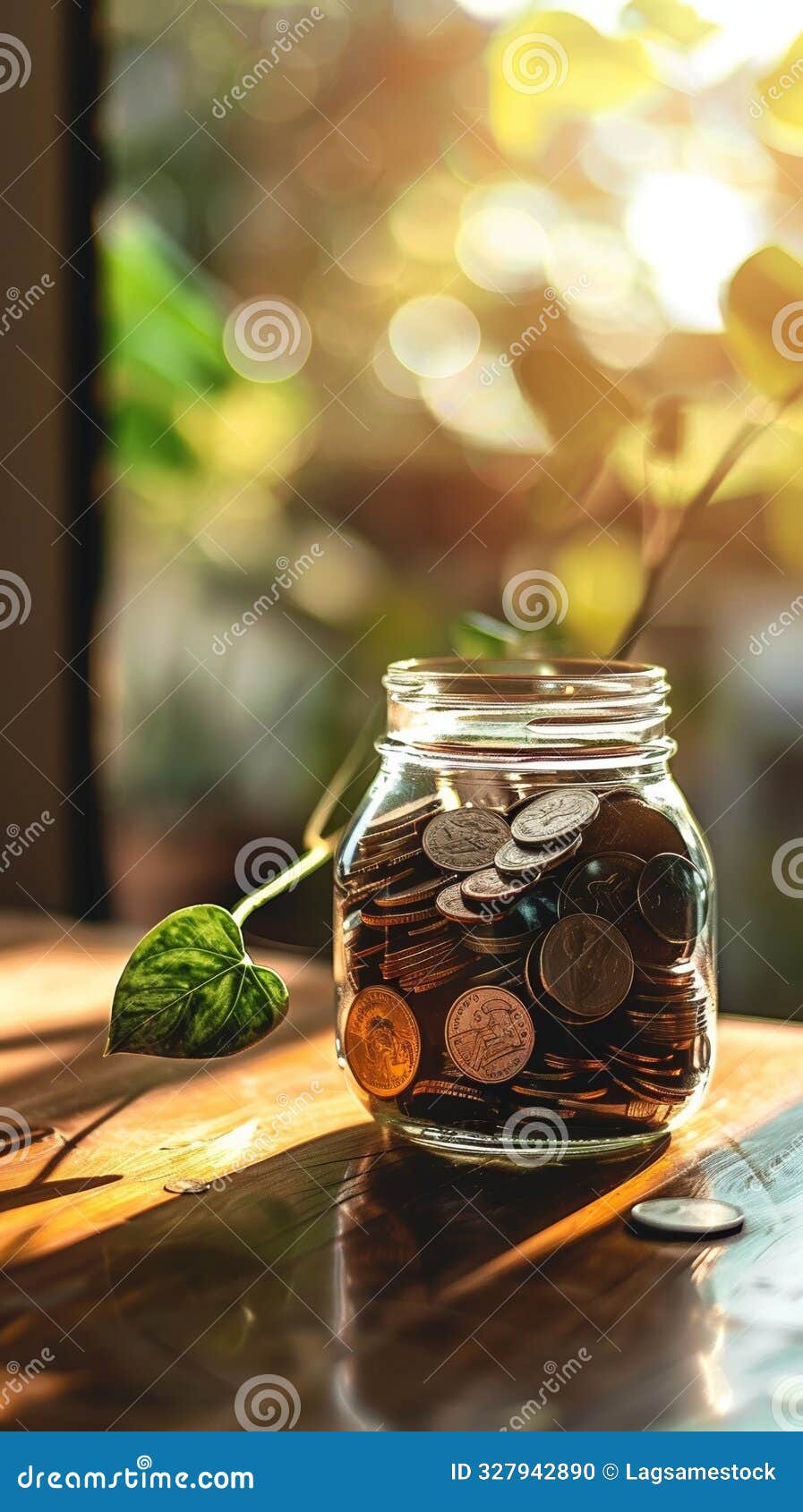 Savings Management with Money Glass Jar Stock Illustration ...