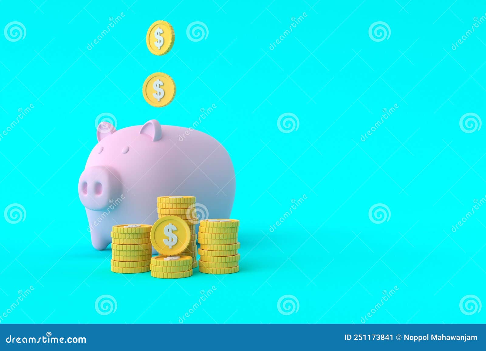 Savings Money Banner Design. 3D Background Stock Illustration ...