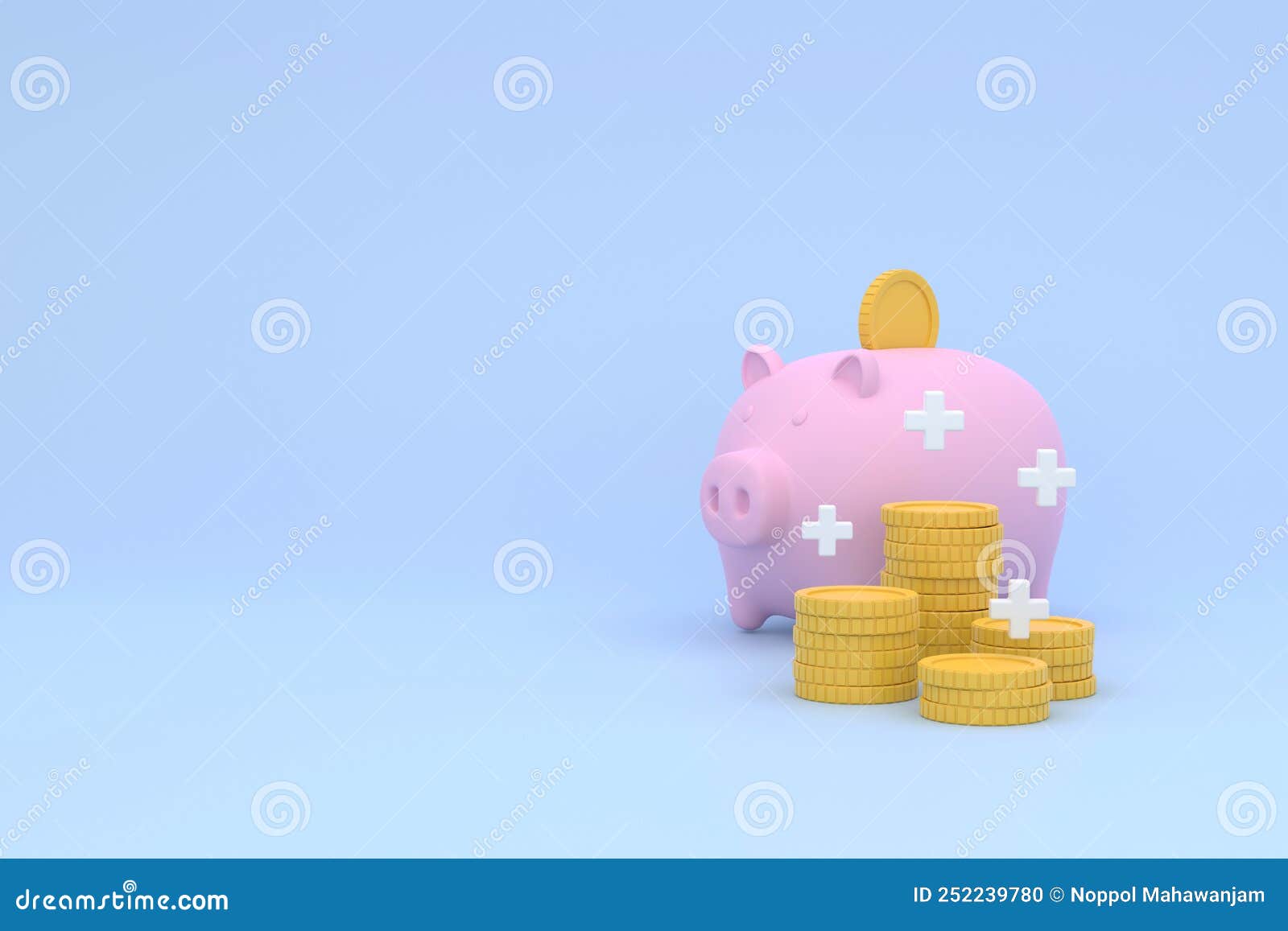 Savings Money Banner Design. 3D Background Stock Illustration ...