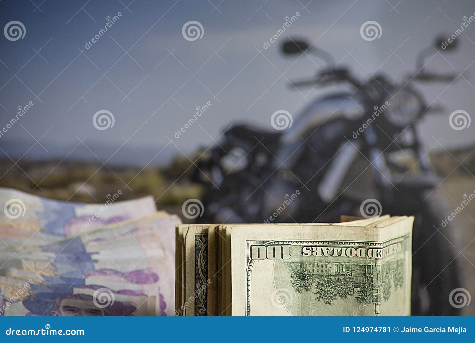 Savings Money for Motorcycle Purchase Stock Image - Image of offer ...