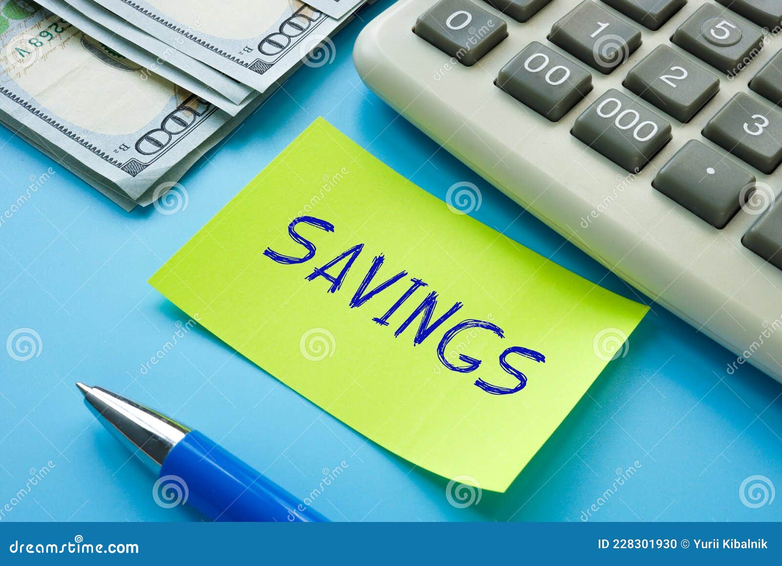 SAVINGS Phrase on the Sheet Stock Photo - Image of person, gold: 228301930