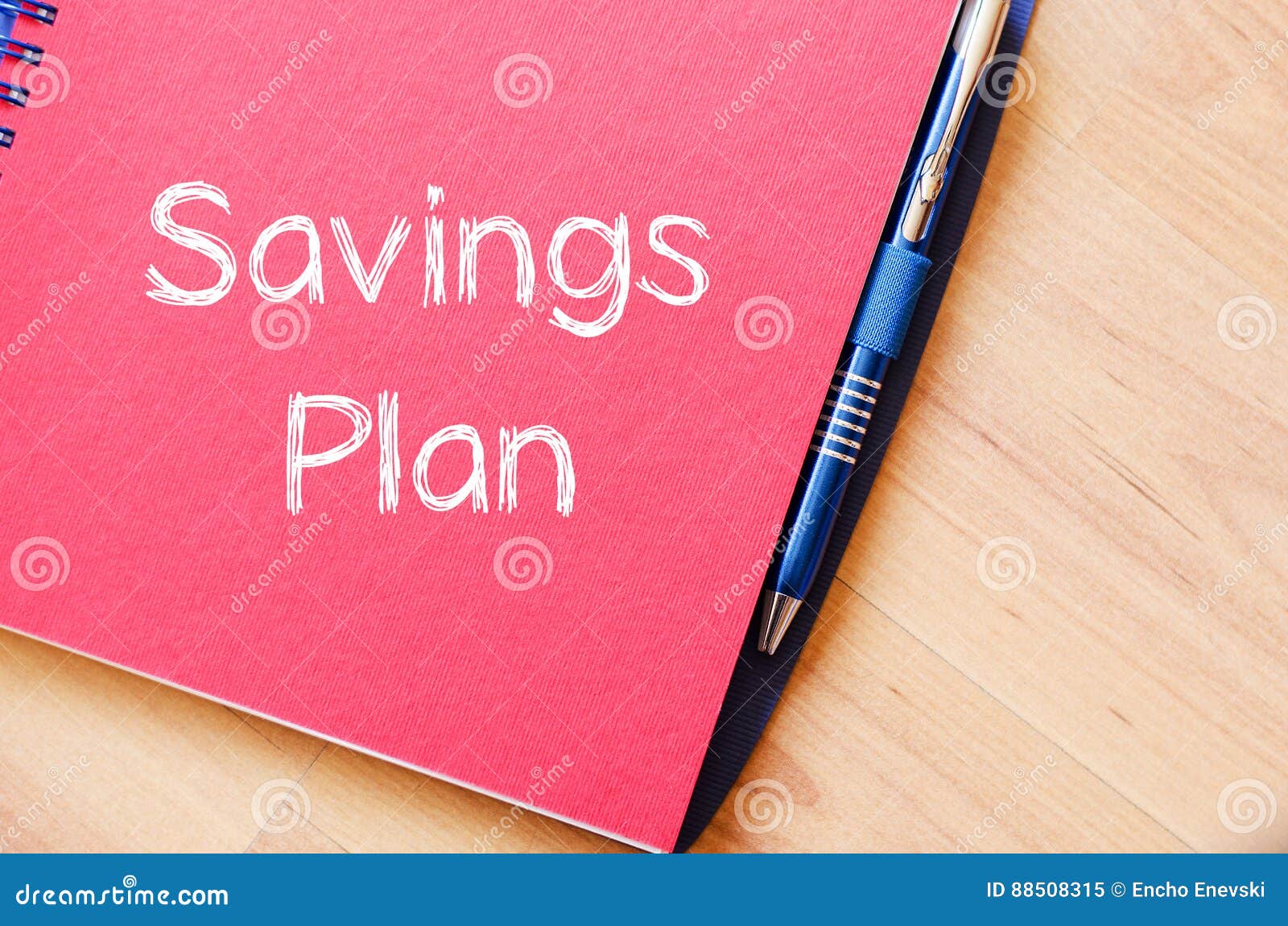 Savings Plan Write on Notebook Stock Image - Image of plannings, rich ...