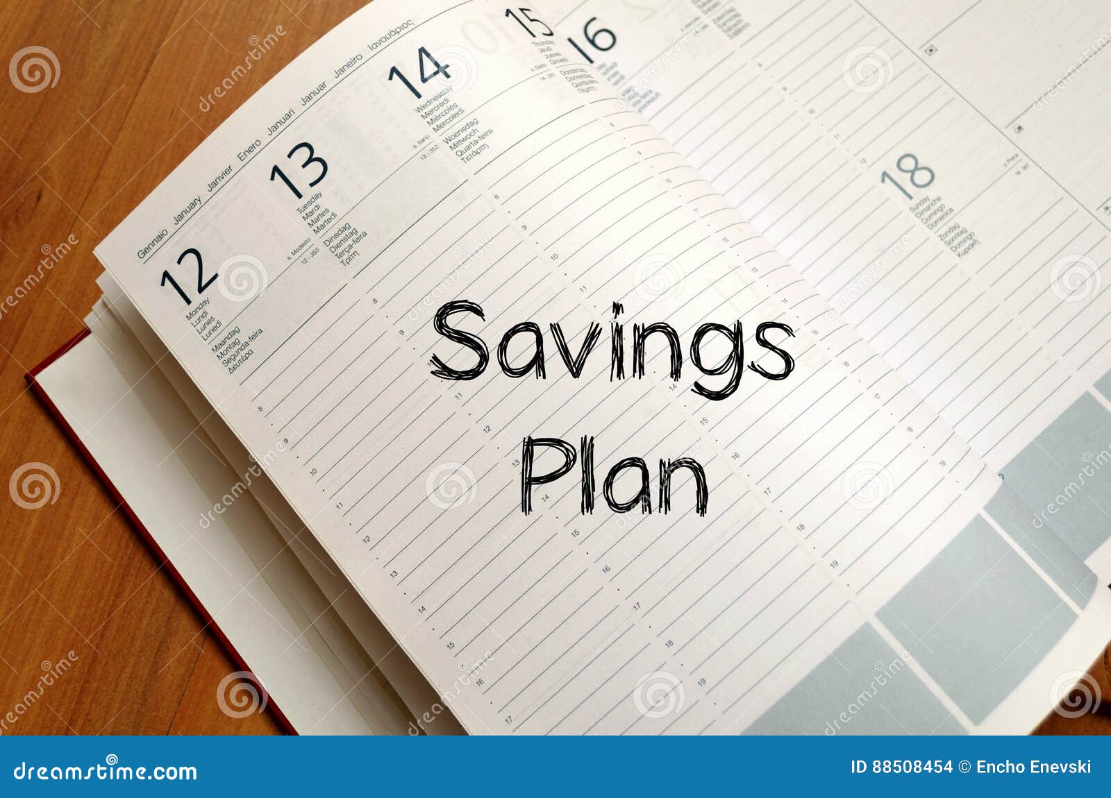 Savings Plan Write on Notebook Stock Photo - Image of income, loan ...