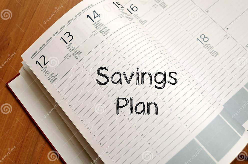 Savings Plan Write on Notebook Stock Photo - Image of income, loan ...