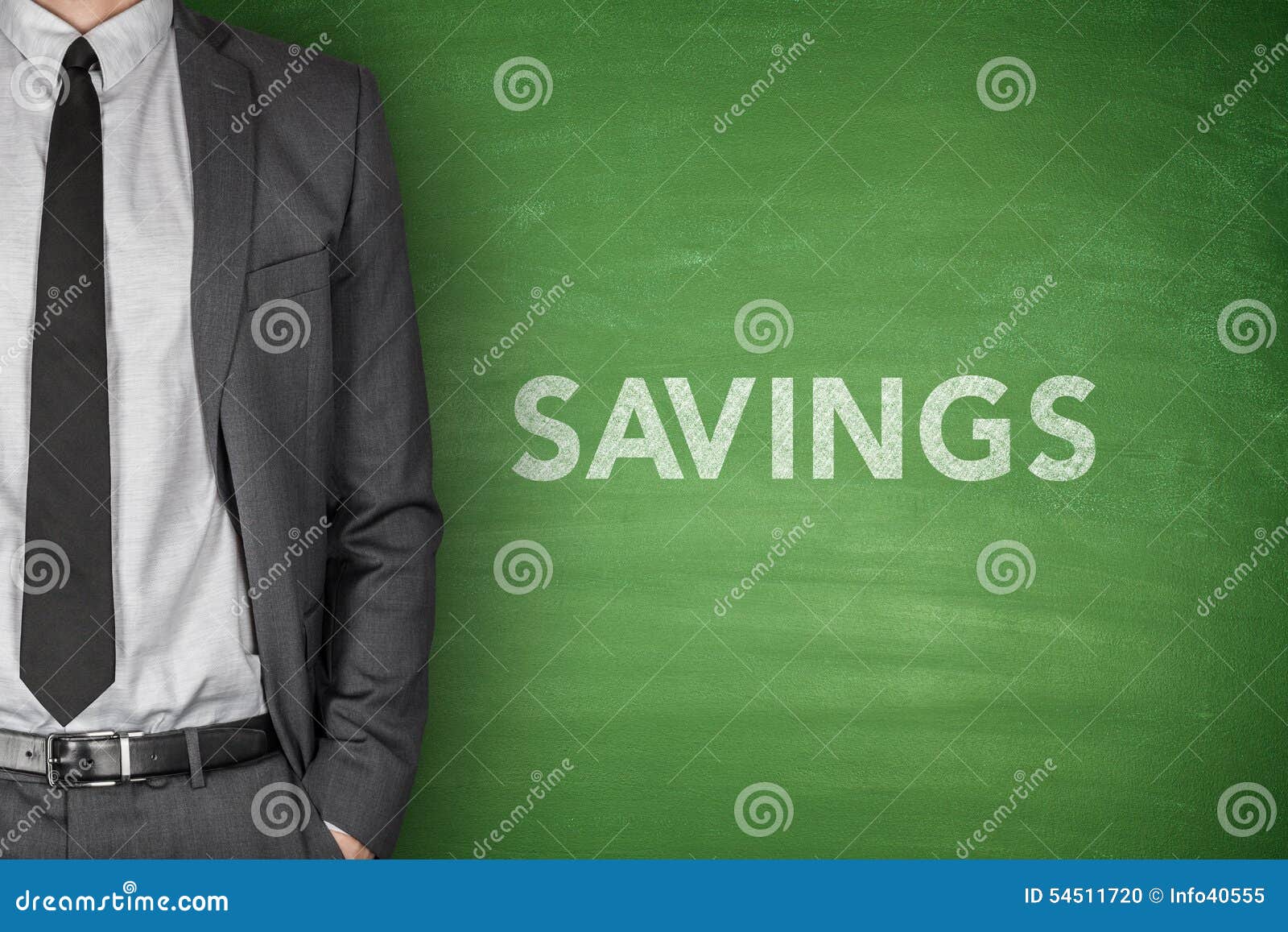 Savings text on blackboard stock photo. Image of business - 54511720