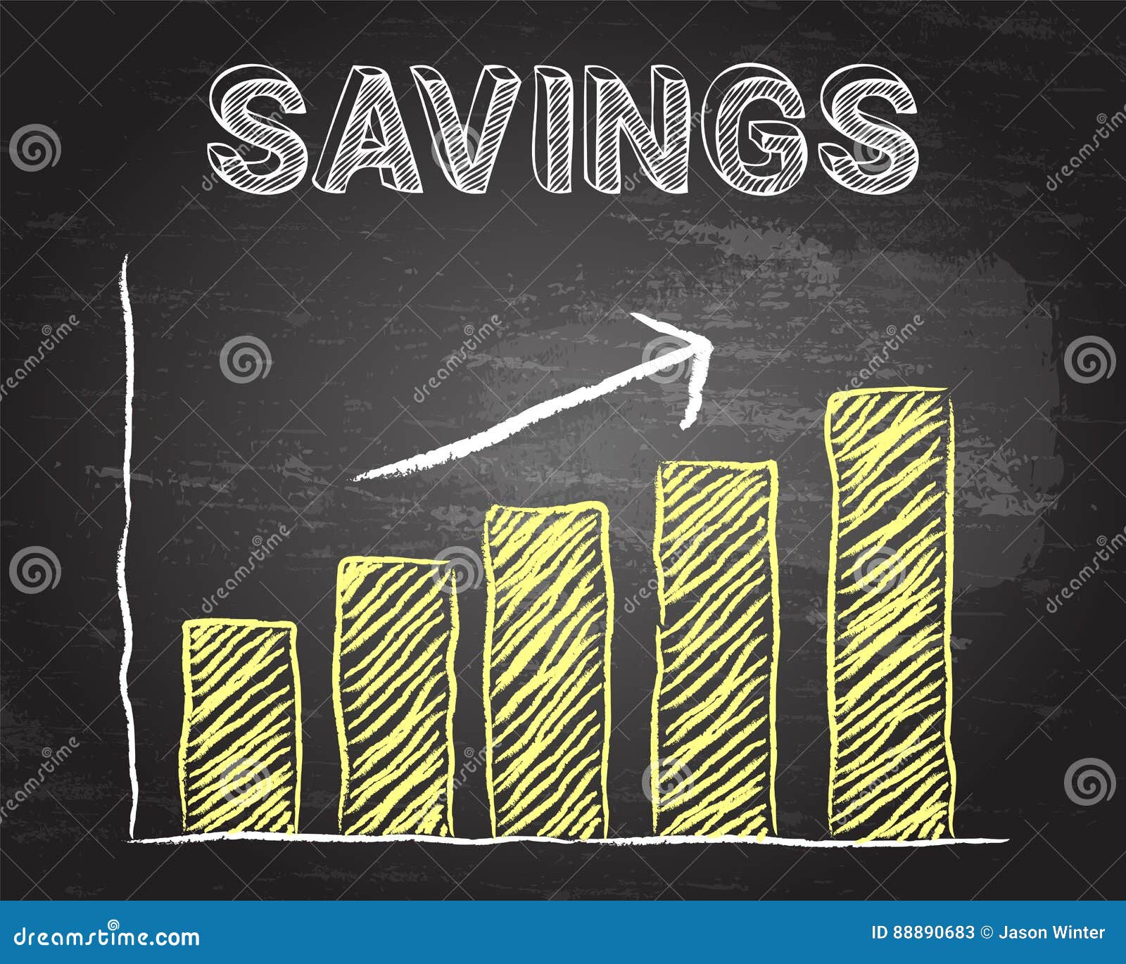 Savings Up Blackboard stock vector. Illustration of pension - 88890683