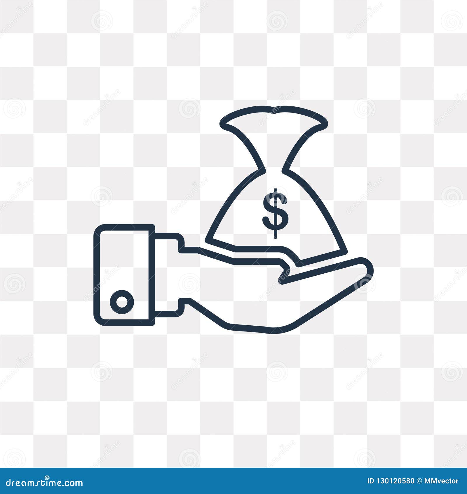 Savings Vector Icon Isolated on Transparent Background, Linear S Stock ...