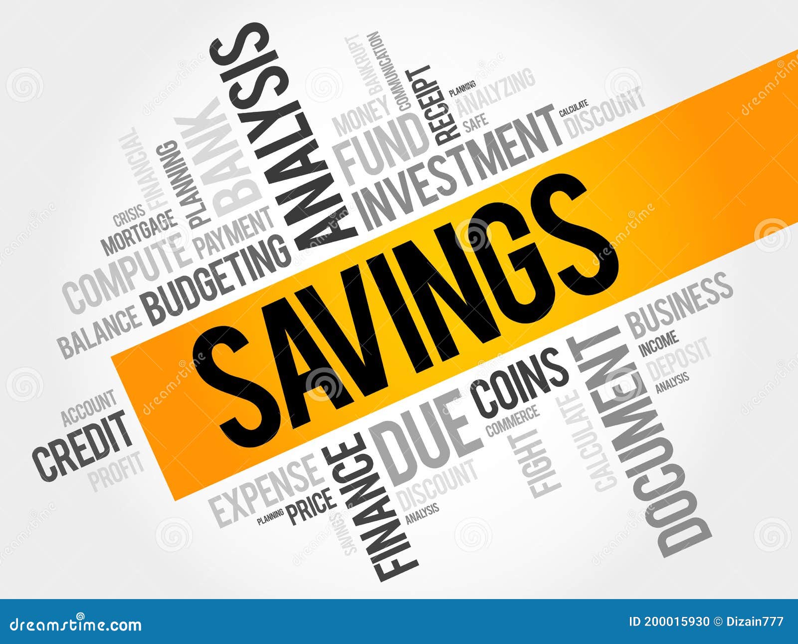 SAVINGS word cloud stock illustration. Illustration of reduced - 200015930