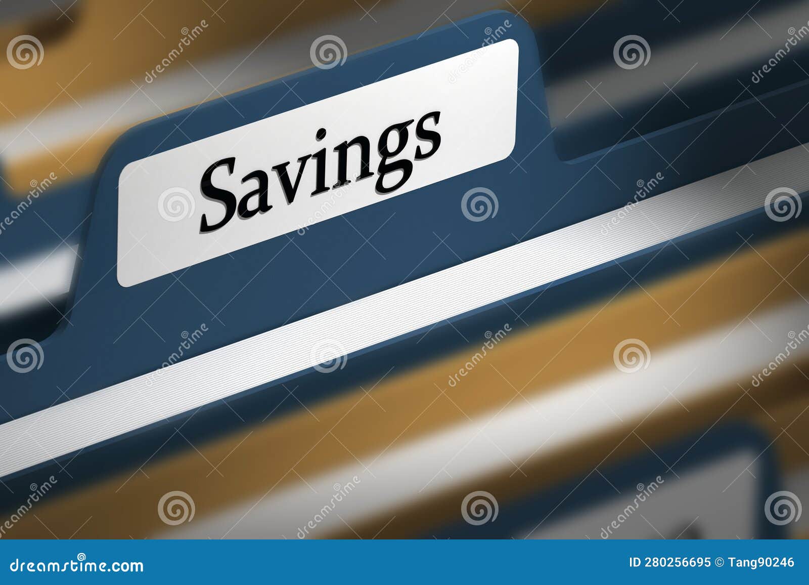 Savings Word on File Folder Tab Stock Illustration - Illustration of ...