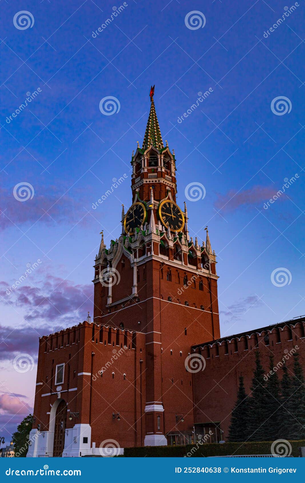 Saviour Tower or Spasskaya Bashnya in Moscow. it is the Main Tower on ...
