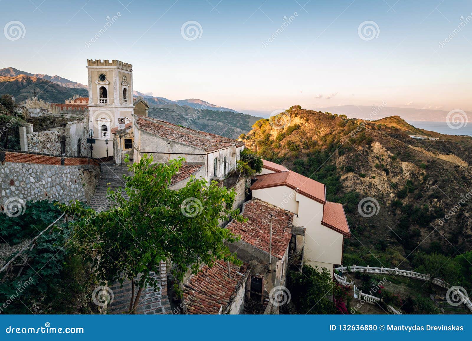 Savoca Village in Sicily, Italy Stock Photo - Image of architecture ...